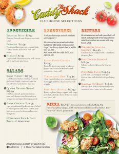 Caddy Shack Restaurant | Menus