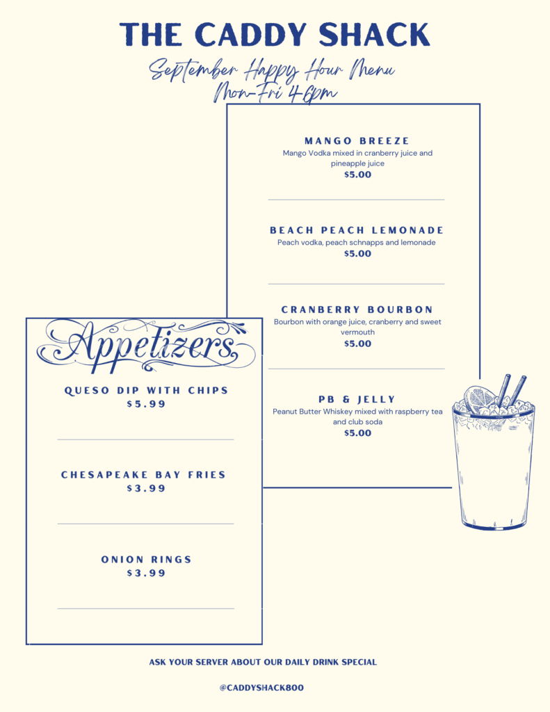 Caddy Shack Restaurant | Menus