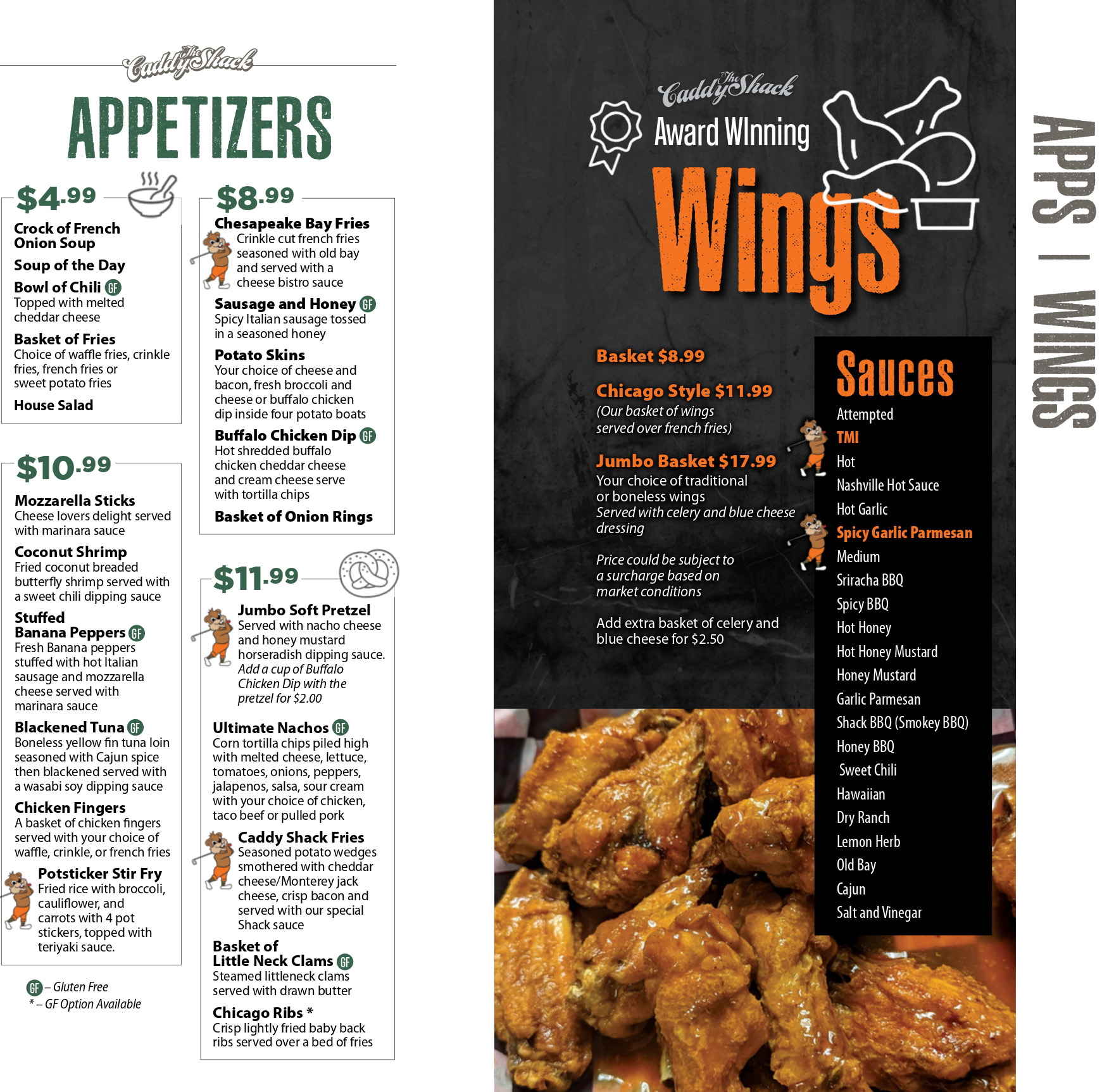Caddy Shack Restaurant | Menus